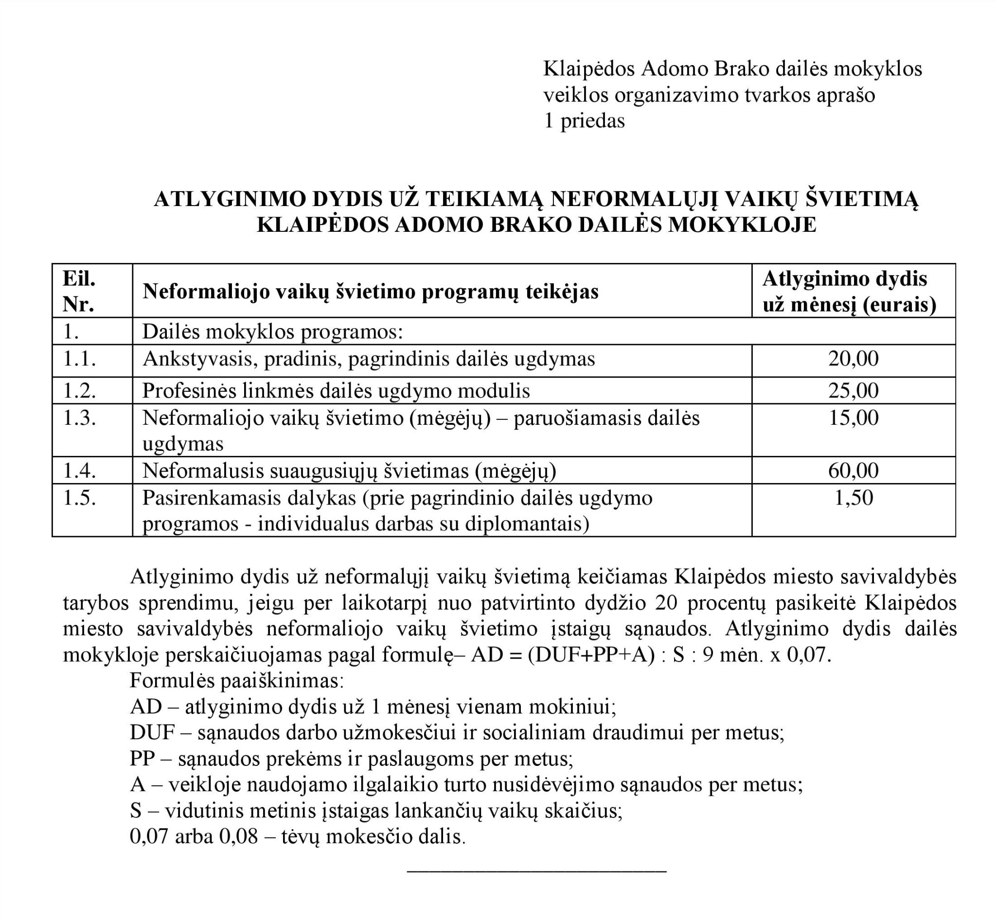 Mokinių priėmimas - Klaipėdos Adomo Brako dailės mokykla